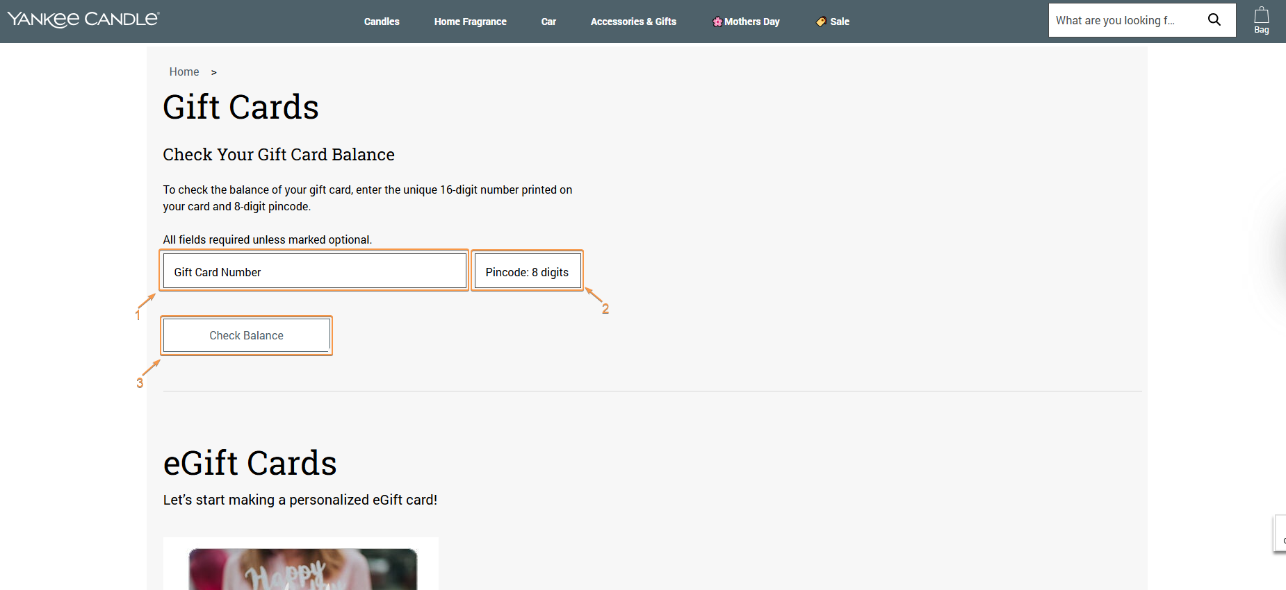 How to redeem a gift card & check balance?